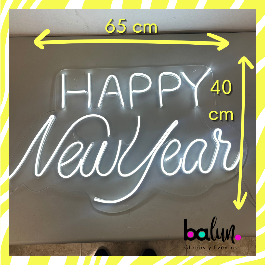"Happy New Year" Chico 1 (Renta Letrero Neón) – Balun Globos y Eventos