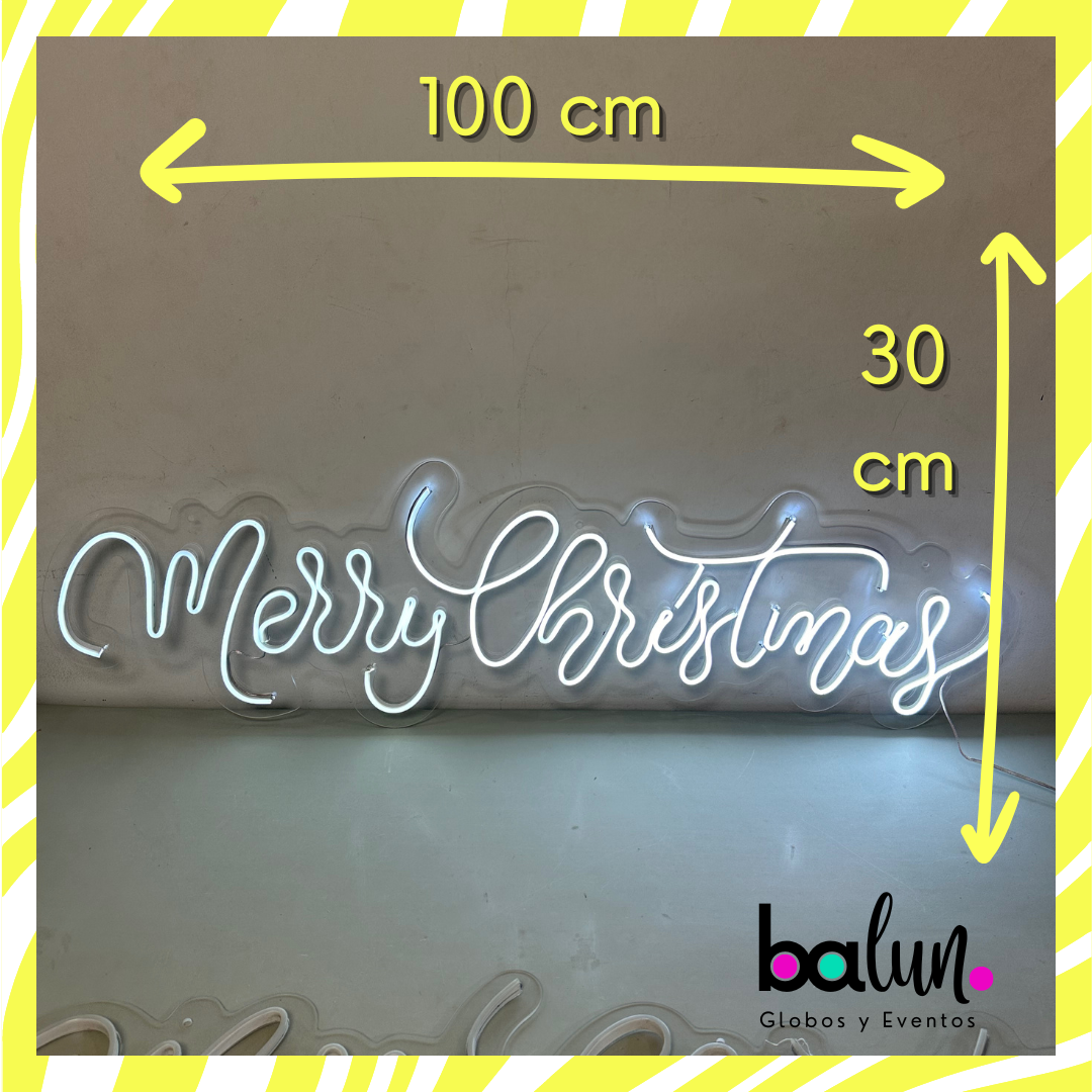 "Merry Christmas" Extendido (Renta Letrero Neón) – Balun Globos y Eventos